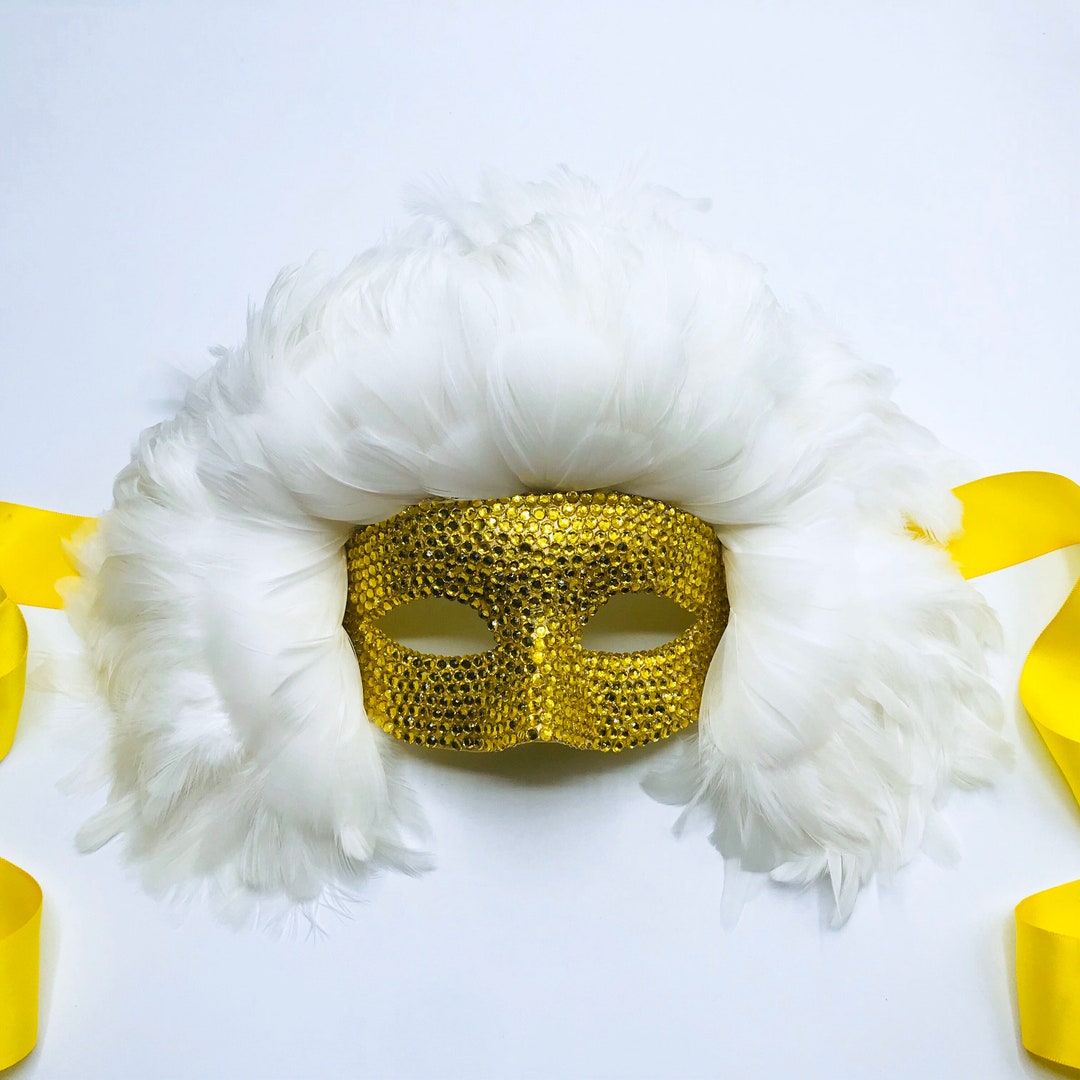 Marguerite Daisy Yellow Swarovski Crystal & White Goose Feather ...