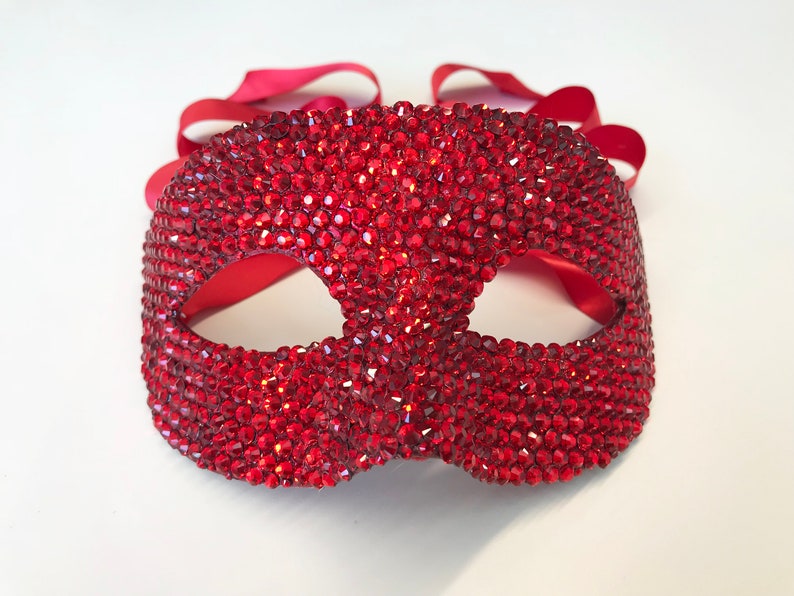 Ruby Red Swarovski Crystal Masquerade Mask - Etsy