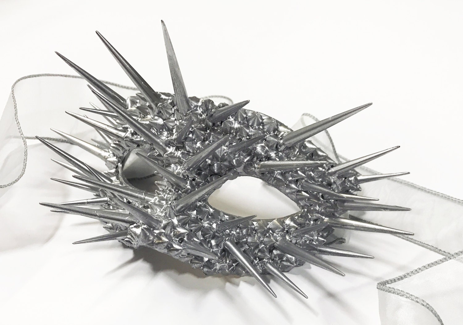 Queen of Thorns Silver Spiked Masquerade Mask - Etsy