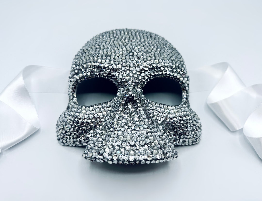 Seance Spark Clear Glass Crystal Skull Masquerade Mask - Etsy