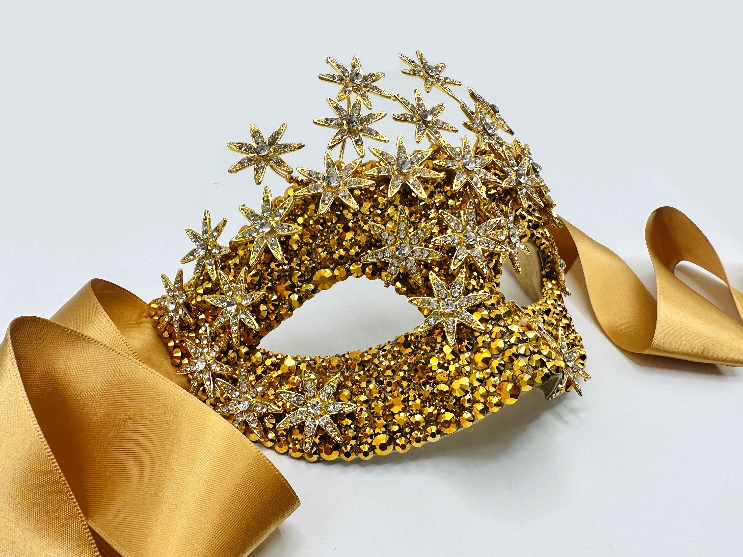 Twinkle Twinkle Little Stars Golden Rhinestone Encrusted Masquerade ...