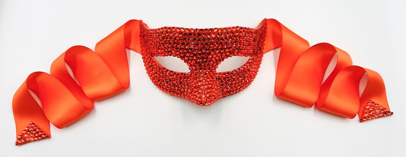 Orange POP! Swarovski Crystal Masquerade Mask - Etsy