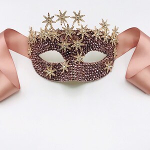 Twinkle Twinkle Little Stars Rose Gold Rhinestone Encrusted Masquerade ...