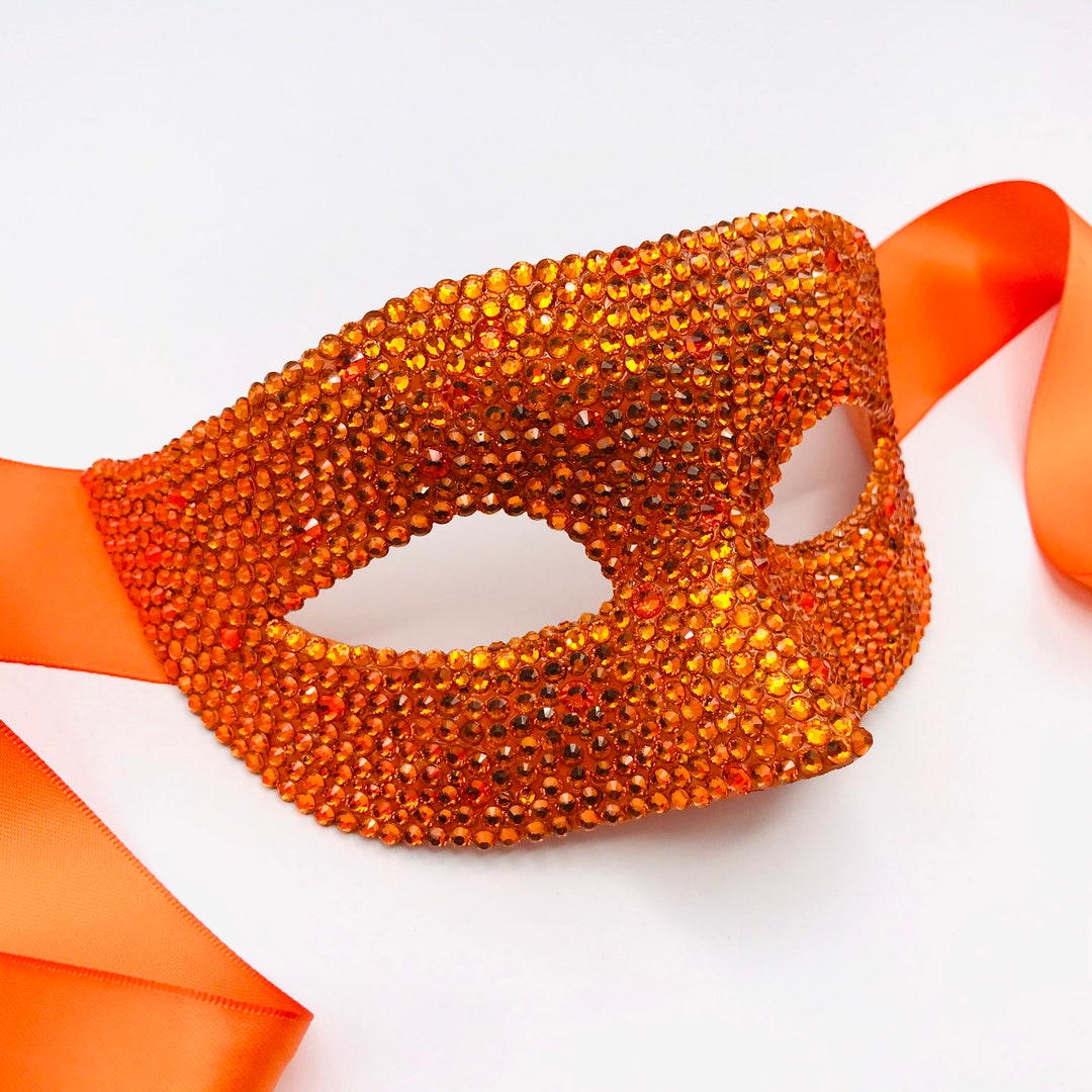 Orange POP Swarovski Crystal Masquerade Mask - Etsy