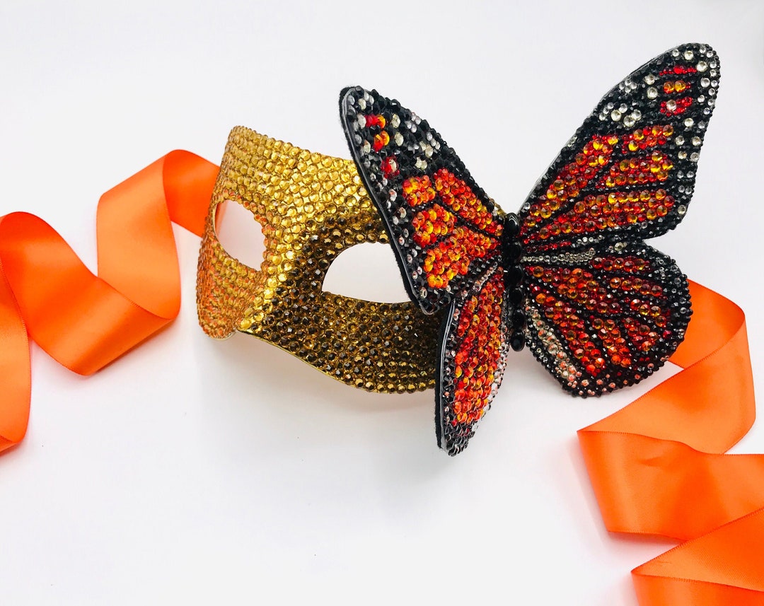 Monarch's Butterfly Swarovski Crystal Masquerade Mask - Etsy
