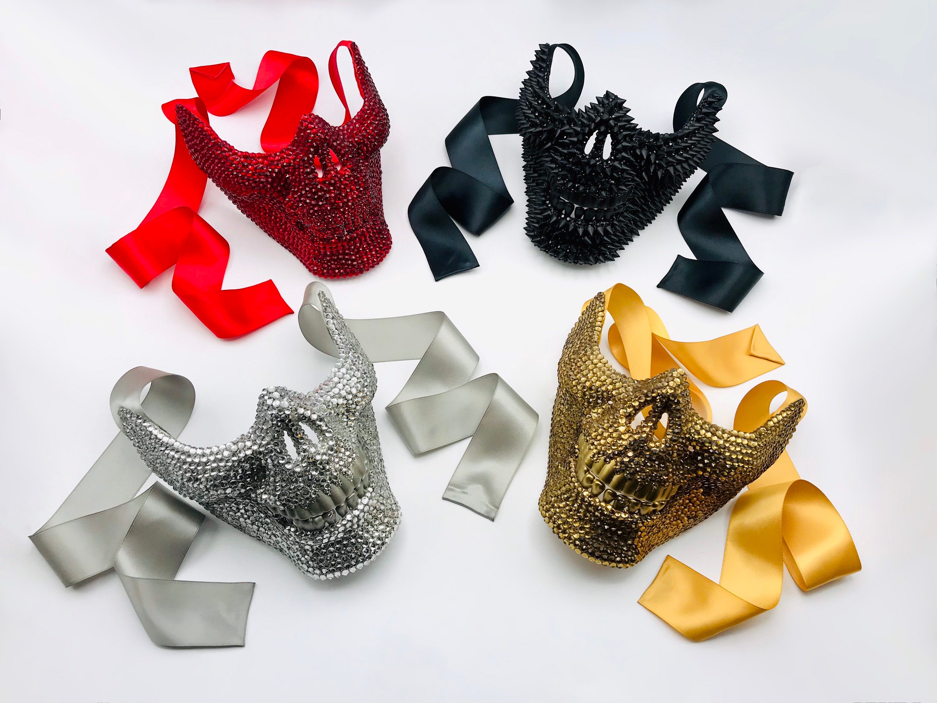 Treasure Island Clear Crystal Half Face Skull Masquerade Mask - Etsy