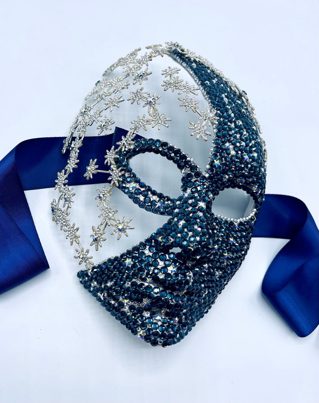 Half Moon Sky Celestial Waltz Full Face Swarovski Rhinestone Masquerade ...