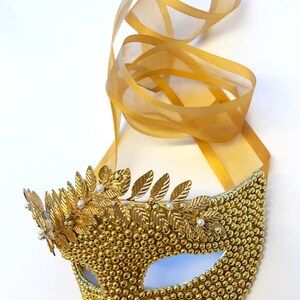 Golden Greek Pearls Masquerade Mask - Etsy