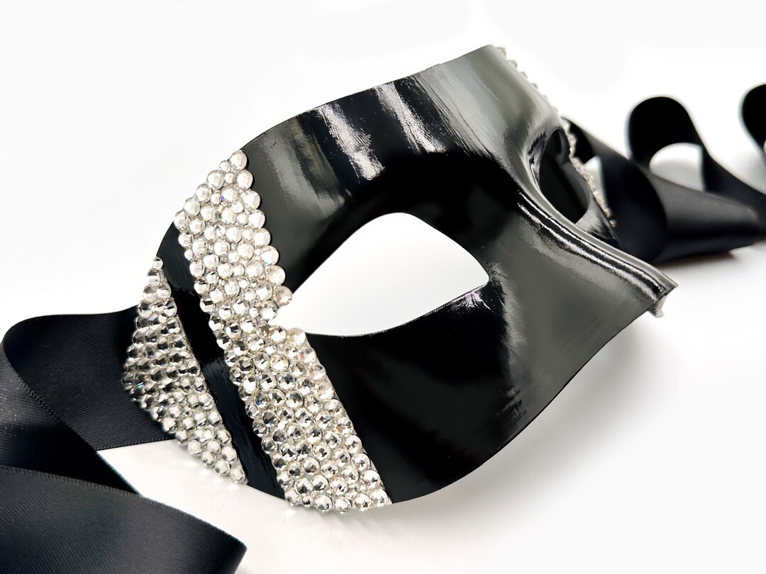 Split Silhouette Striped Venetian Style Men's Matte Black & Clear ...
