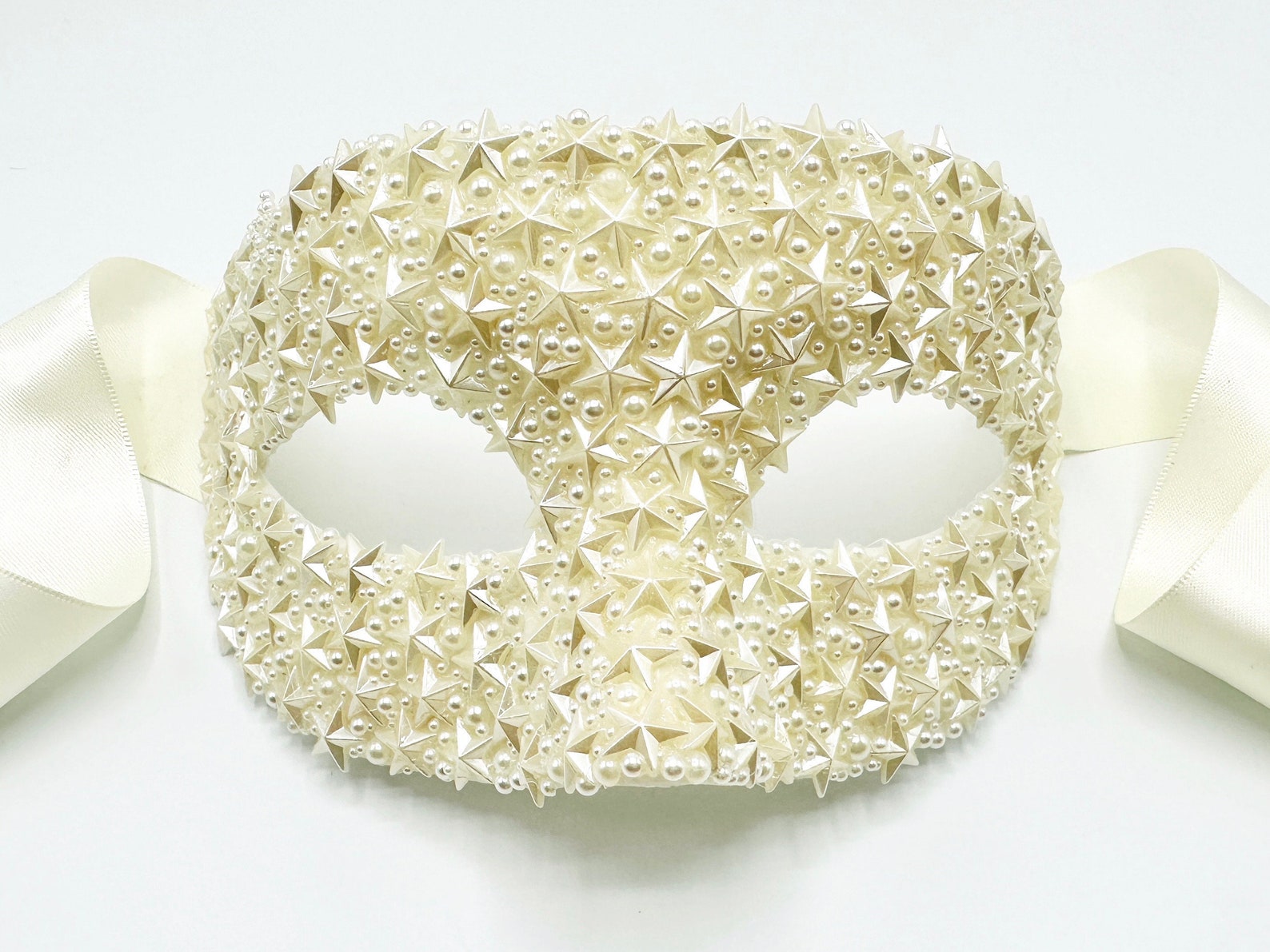 Starry Skies Ivory Pearls Masquerade Mask - Etsy