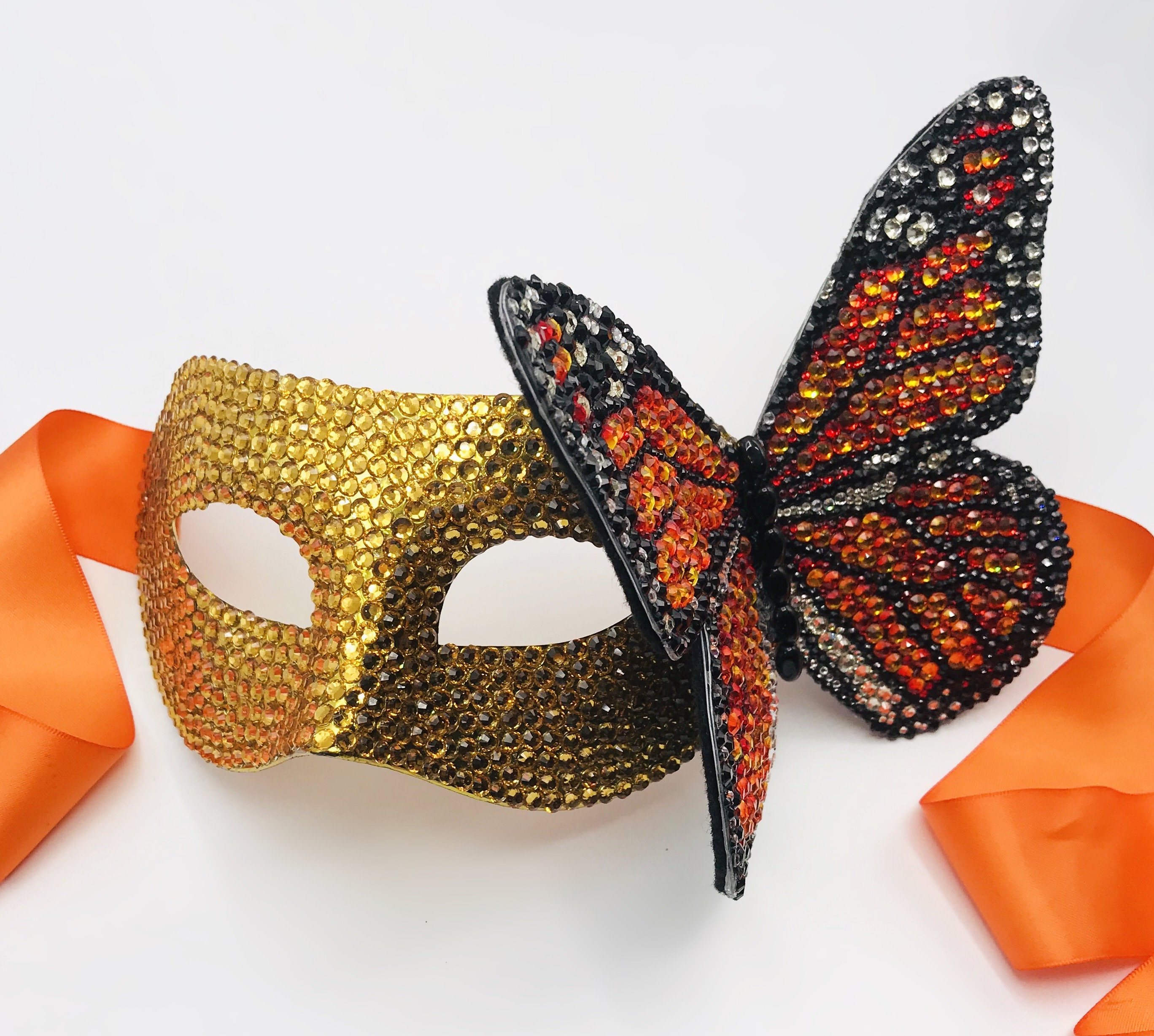 Monarch's Butterfly Swarovski Crystal Masquerade Mask - Etsy