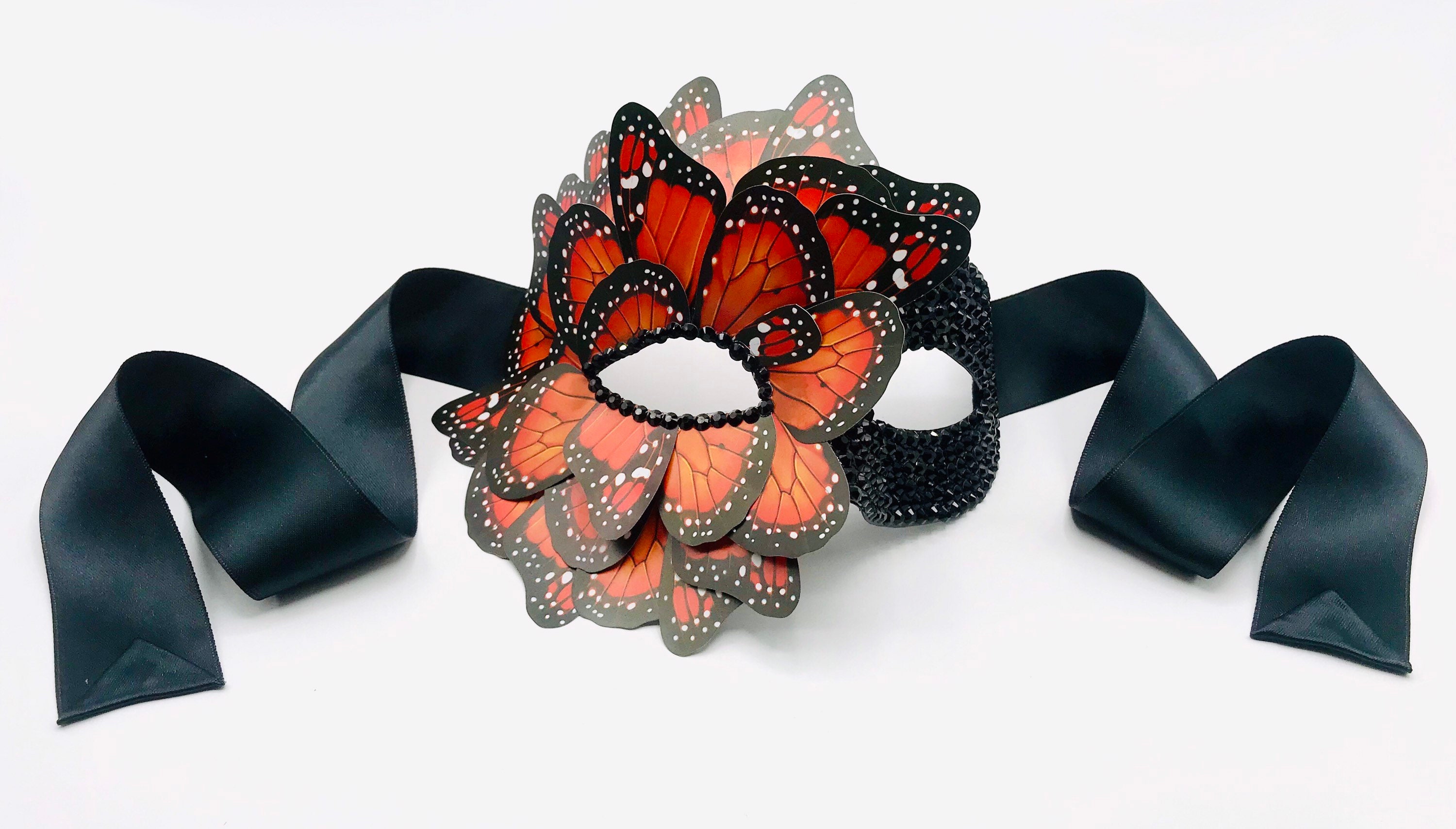 Monarch Butterfly Wings & Swarovski Crystals Masquerade Mask - Etsy