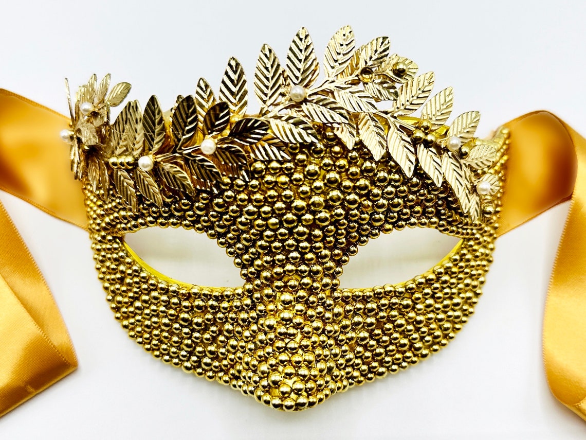 Golden Greek Pearls Masquerade Mask - Etsy