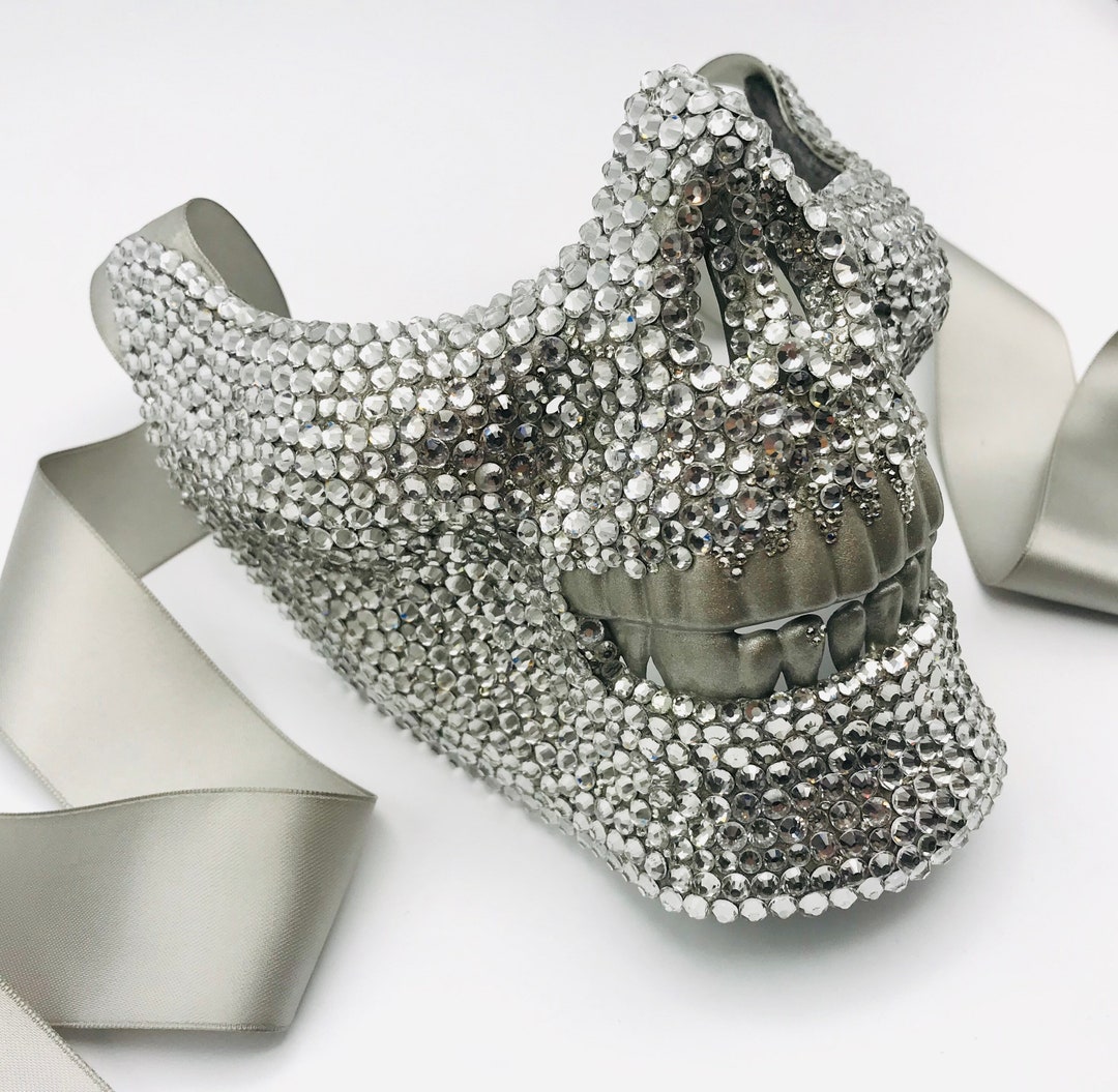 Treasure Island Clear Crystal Half Face Skull Masquerade Mask - Etsy