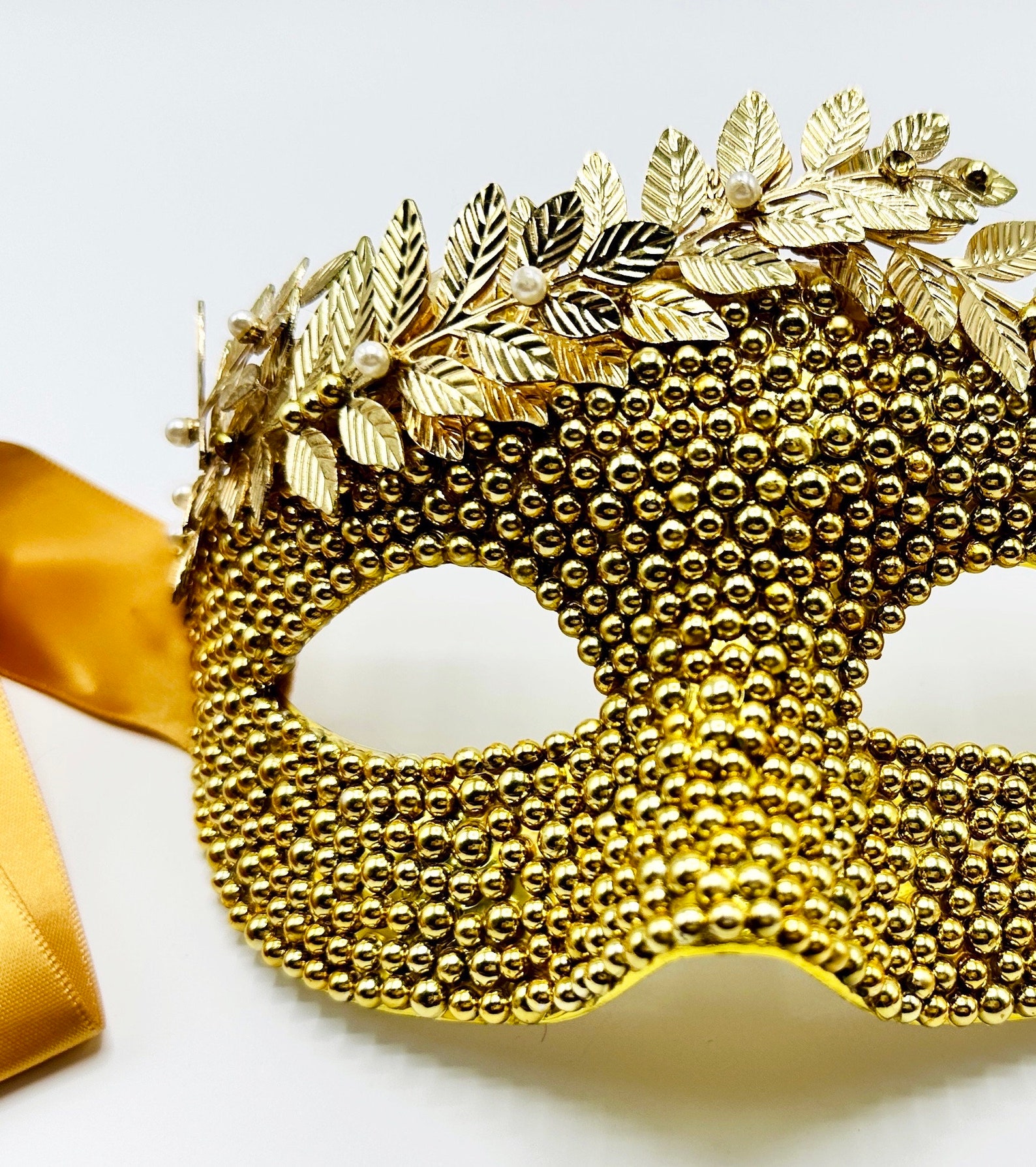 Golden Greek Pearls Masquerade Mask - Etsy