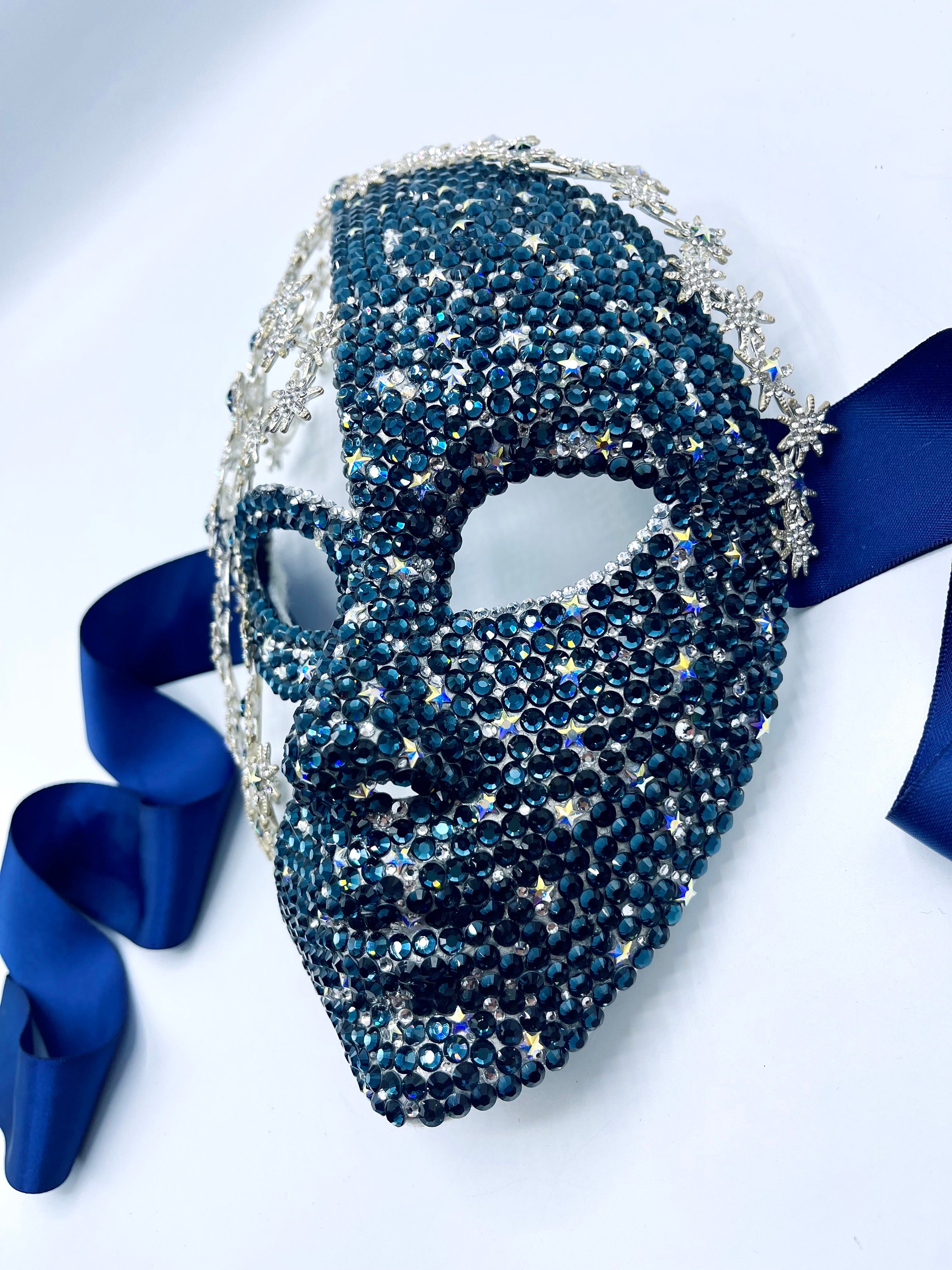 Half Moon Sky Celestial Waltz Full Face Swarovski Rhinestone Masquerade ...