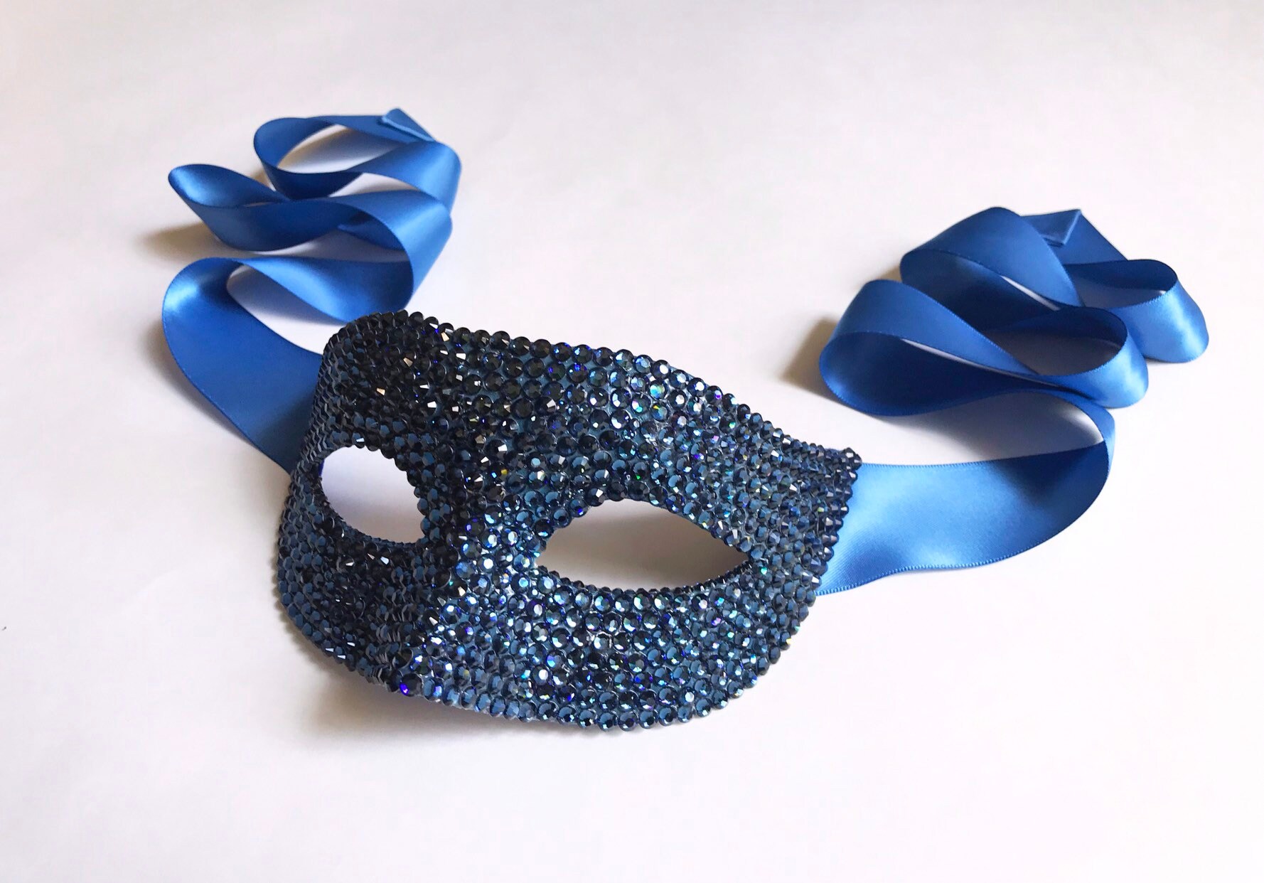 Smokey Blue Swarovski Crystal Masquerade Mask - Etsy
