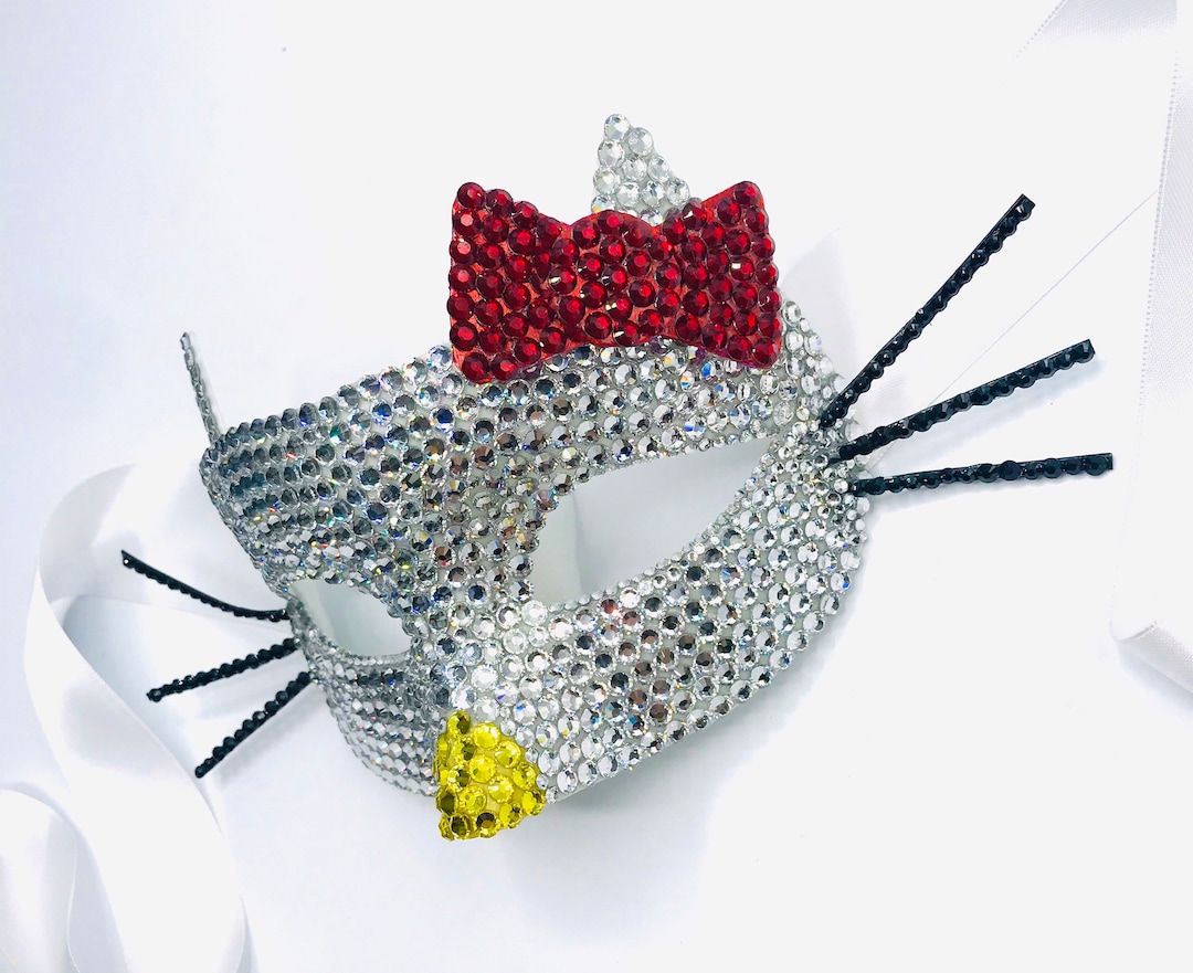 Kitty Face Swarovski Crystal Masquerade Mask (RED) - Etsy