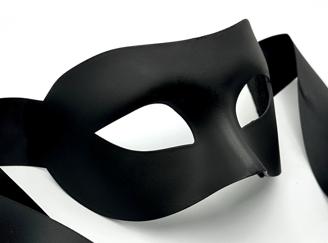 Velvet Nightfall Matte Black Men's Venetian Masquerade Mask - Etsy
