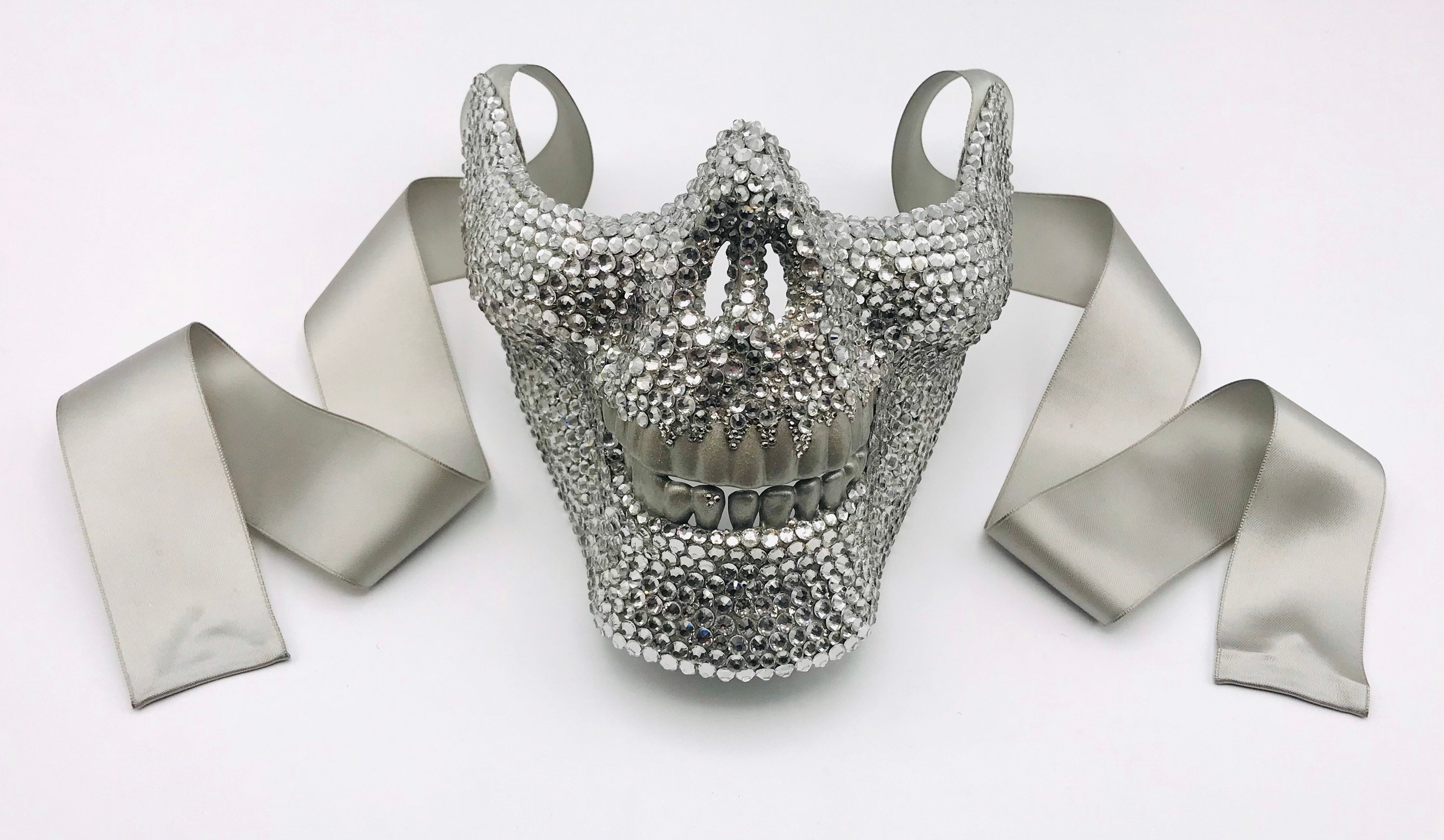 Treasure Island Clear Crystal Half Face Skull Masquerade Mask - Etsy