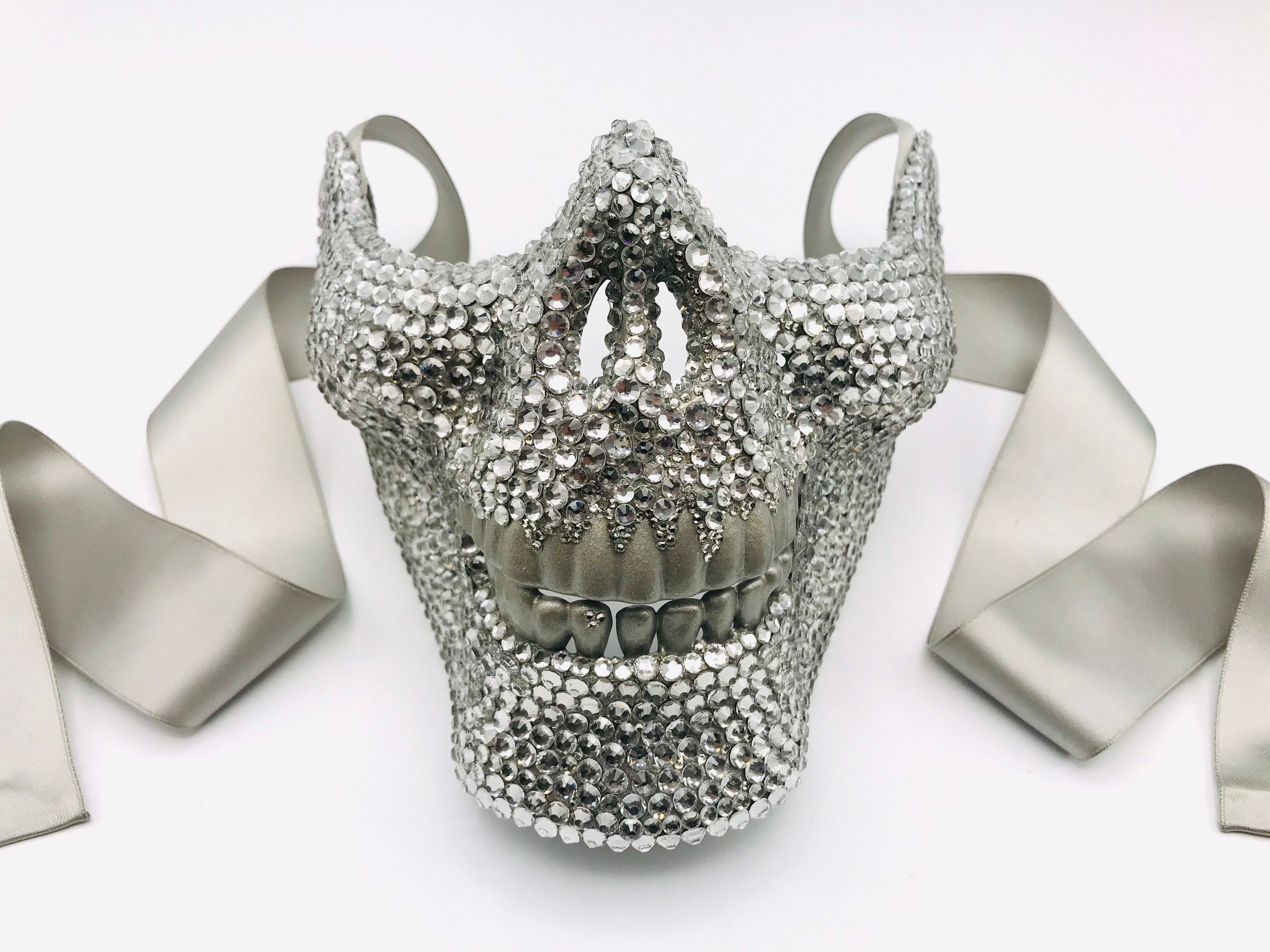 Treasure Island Clear Crystal Half Face Skull Masquerade Mask - Etsy