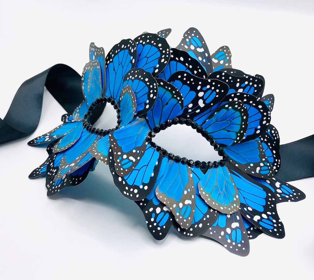 Azure Skies Monarch Butterfly Wings & Swarovski Crystals Masquerade ...
