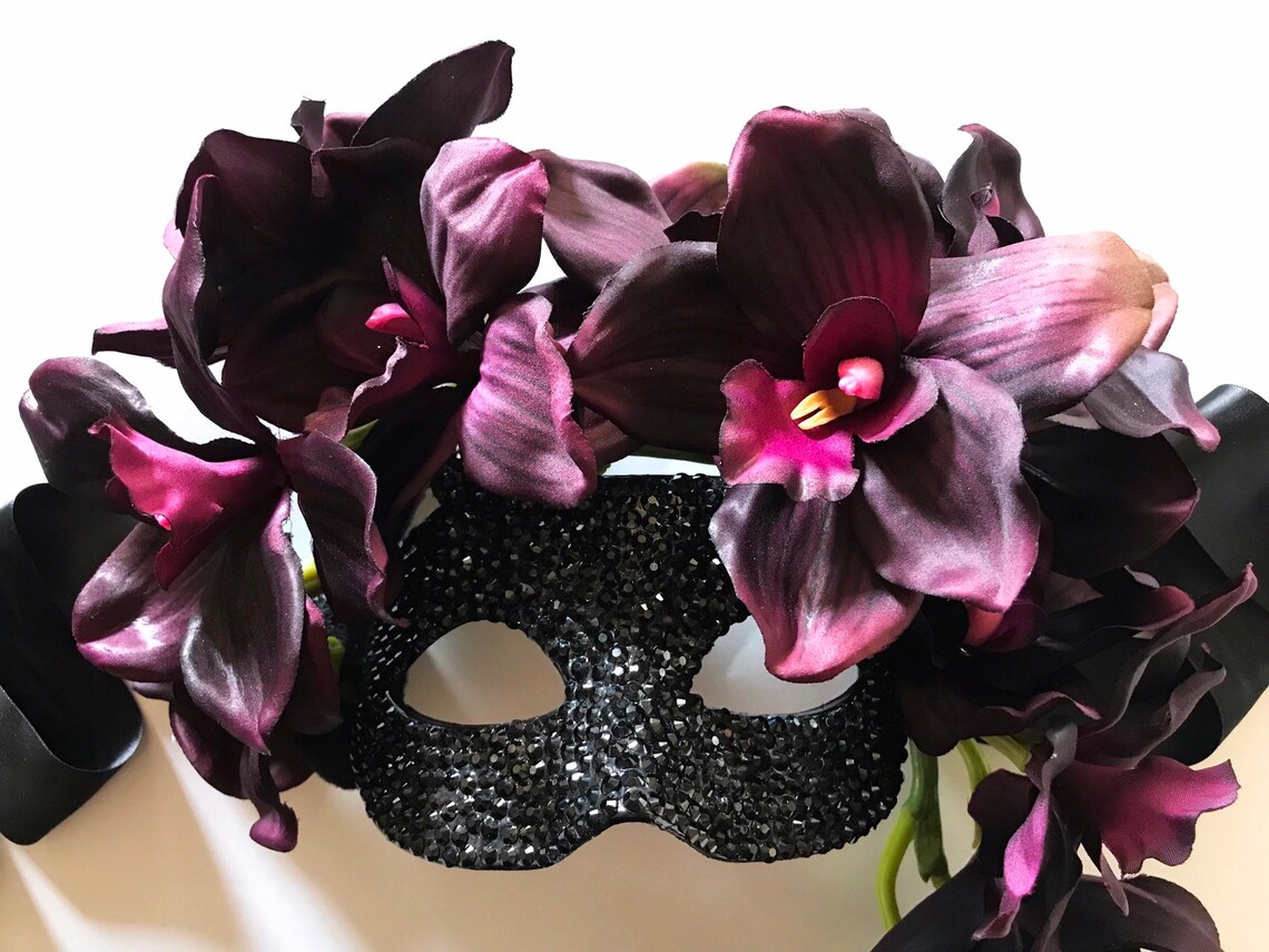 Orchid Darkness Asymmetric Cymbidium Orchids & Black Crystals ...