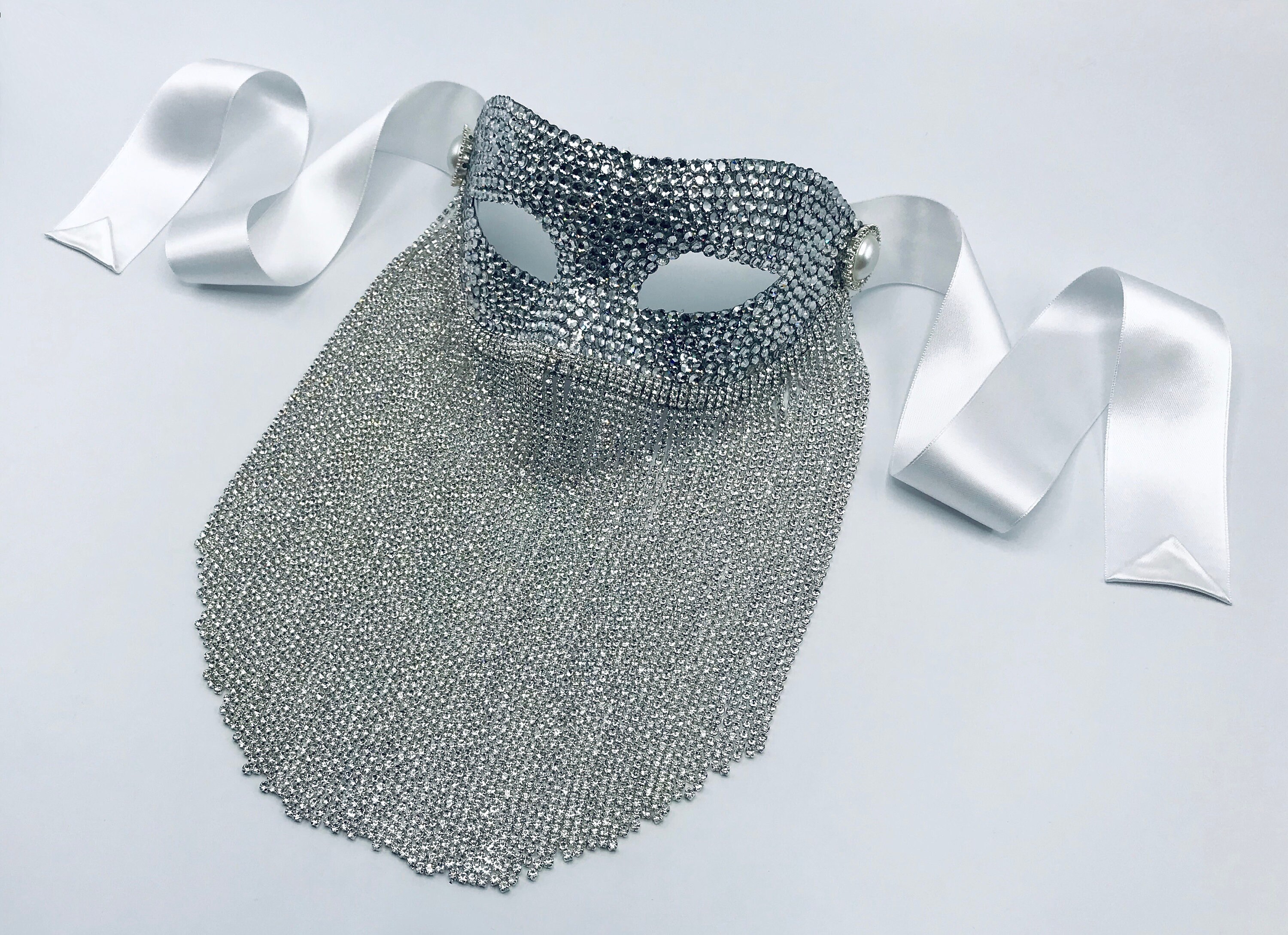Diamond Sky Veiled Swarovski Crystal Masquerade Mask - Etsy
