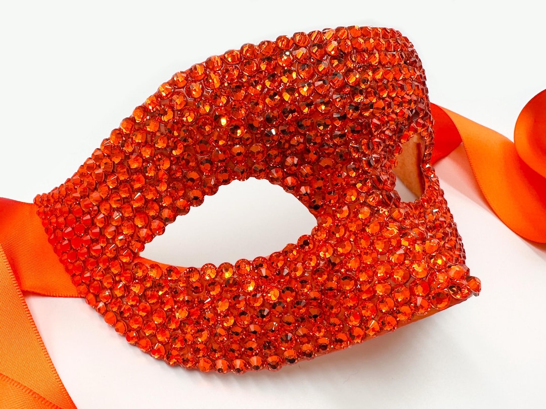 Orange POP! Swarovski Crystal Masquerade Mask - Etsy