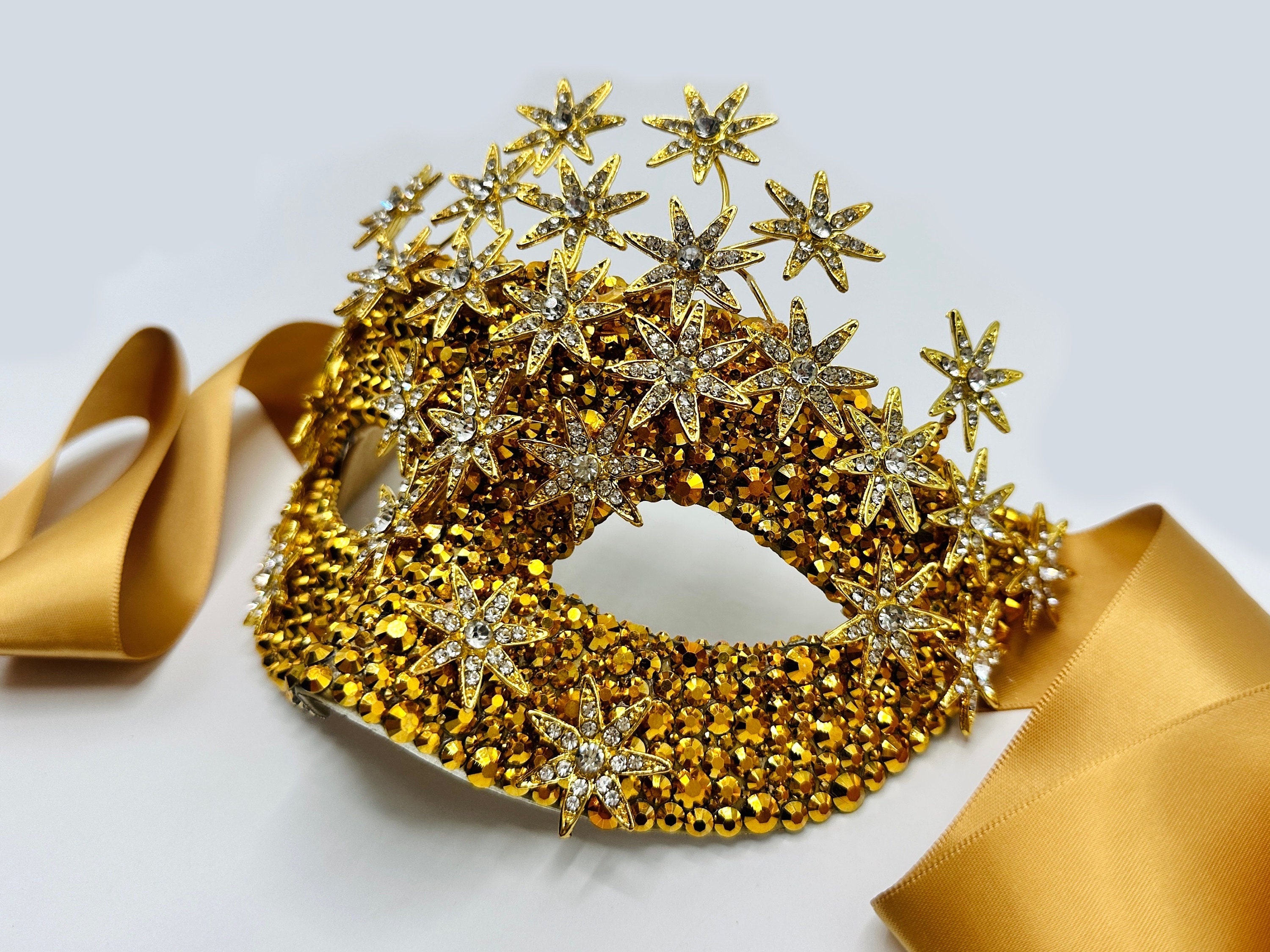 Twinkle Twinkle Little Stars Golden Rhinestone Encrusted Masquerade ...