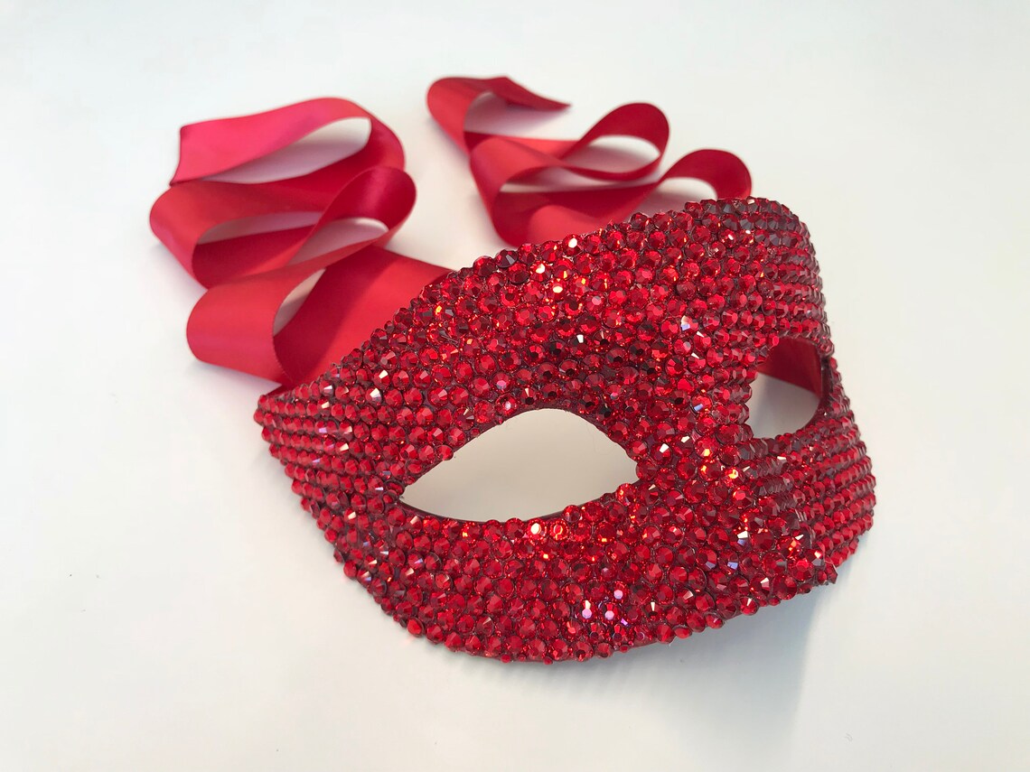 Ruby Red Swarovski Crystal Masquerade Mask - Etsy