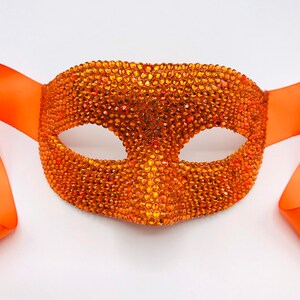 Orange POP Swarovski Crystal Masquerade Mask - Etsy