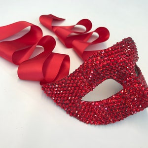 Ruby Red Swarovski Crystal Masquerade Mask - Etsy