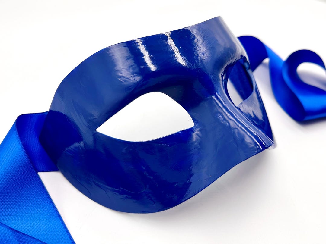 Cobalt Craze Royal Blue Gloss Men's Masquerade Mask - Etsy