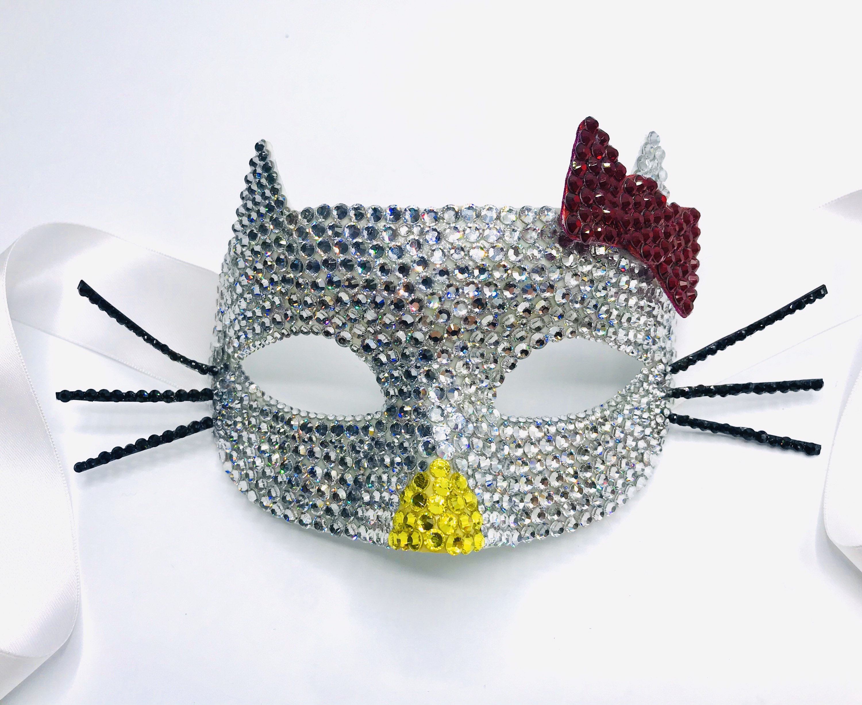 Kitty Face Swarovski Crystal Masquerade Mask (RED) - Etsy