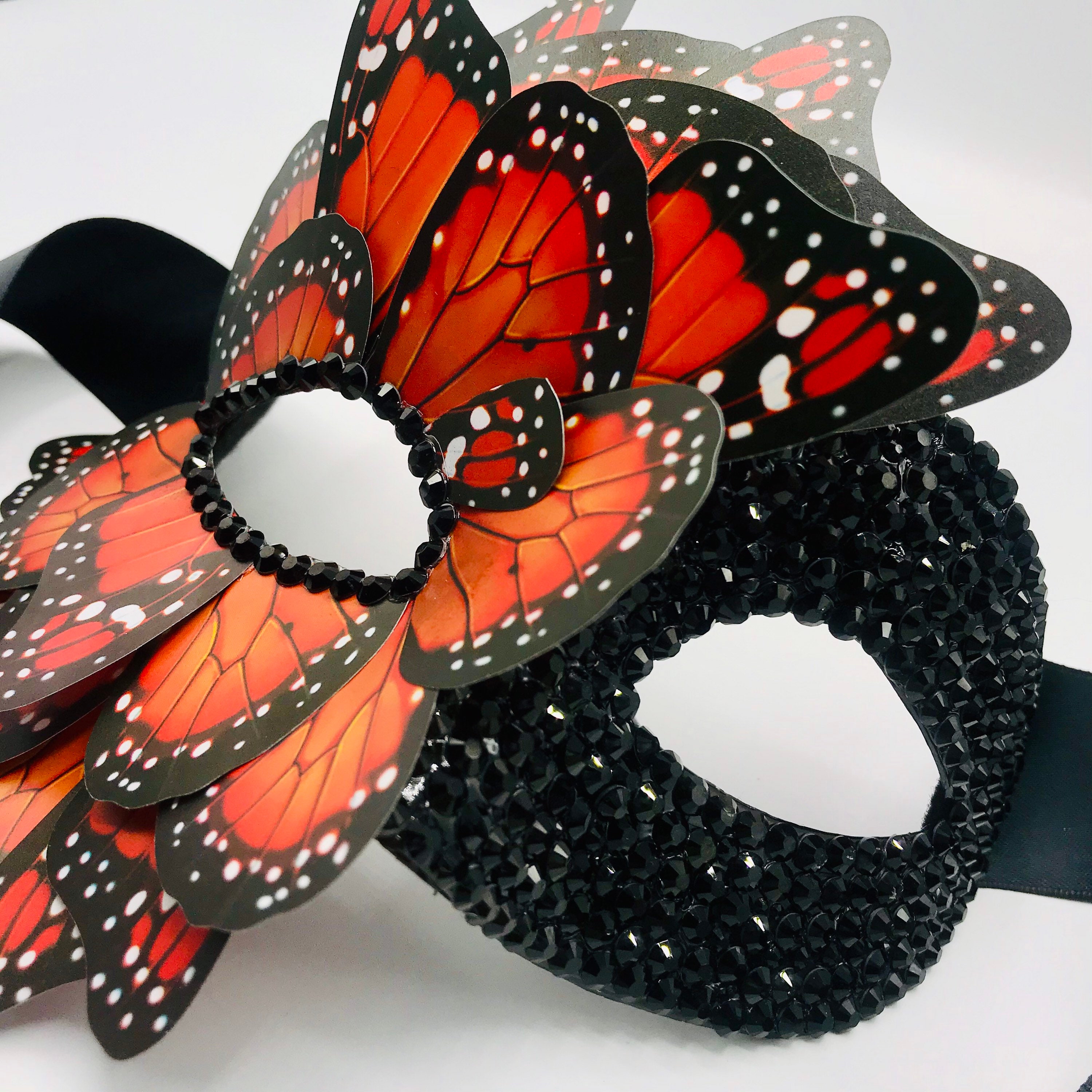Monarch Butterfly Wings & Swarovski Crystals Masquerade Mask - Etsy