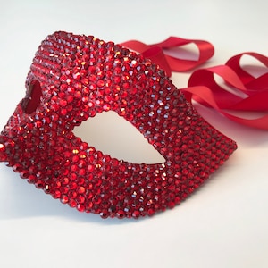Ruby Red Swarovski Crystal Masquerade Mask - Etsy