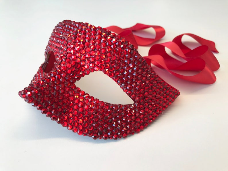 Ruby Red Swarovski Crystal Masquerade Mask - Etsy