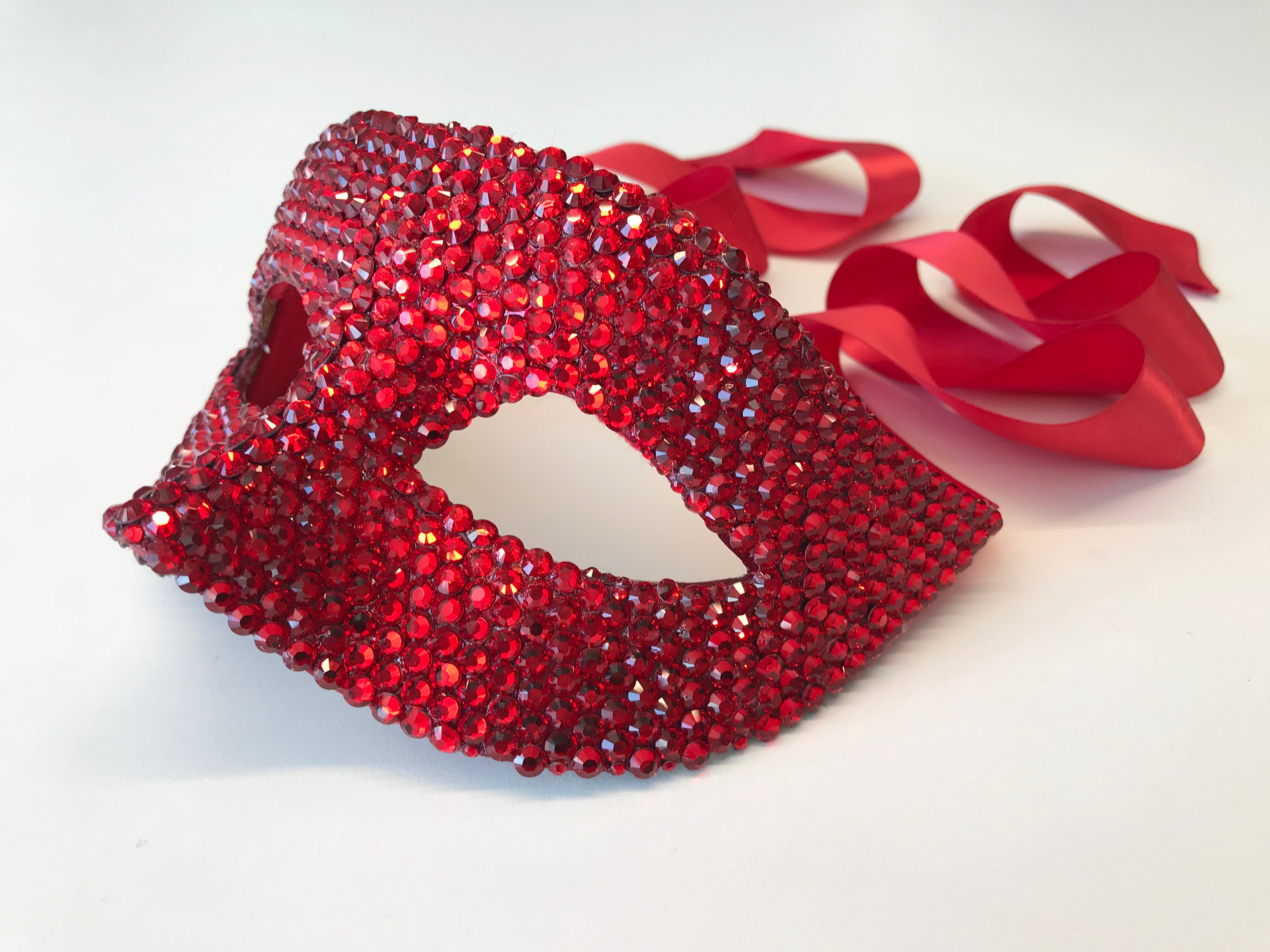 Ruby Red Swarovski Crystal Masquerade Mask - Etsy