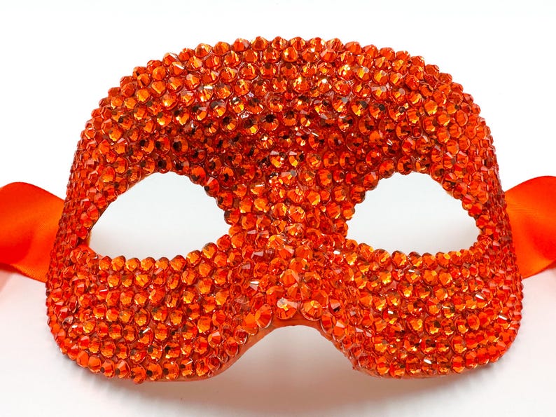 Orange POP! Swarovski Crystal Masquerade Mask - Etsy