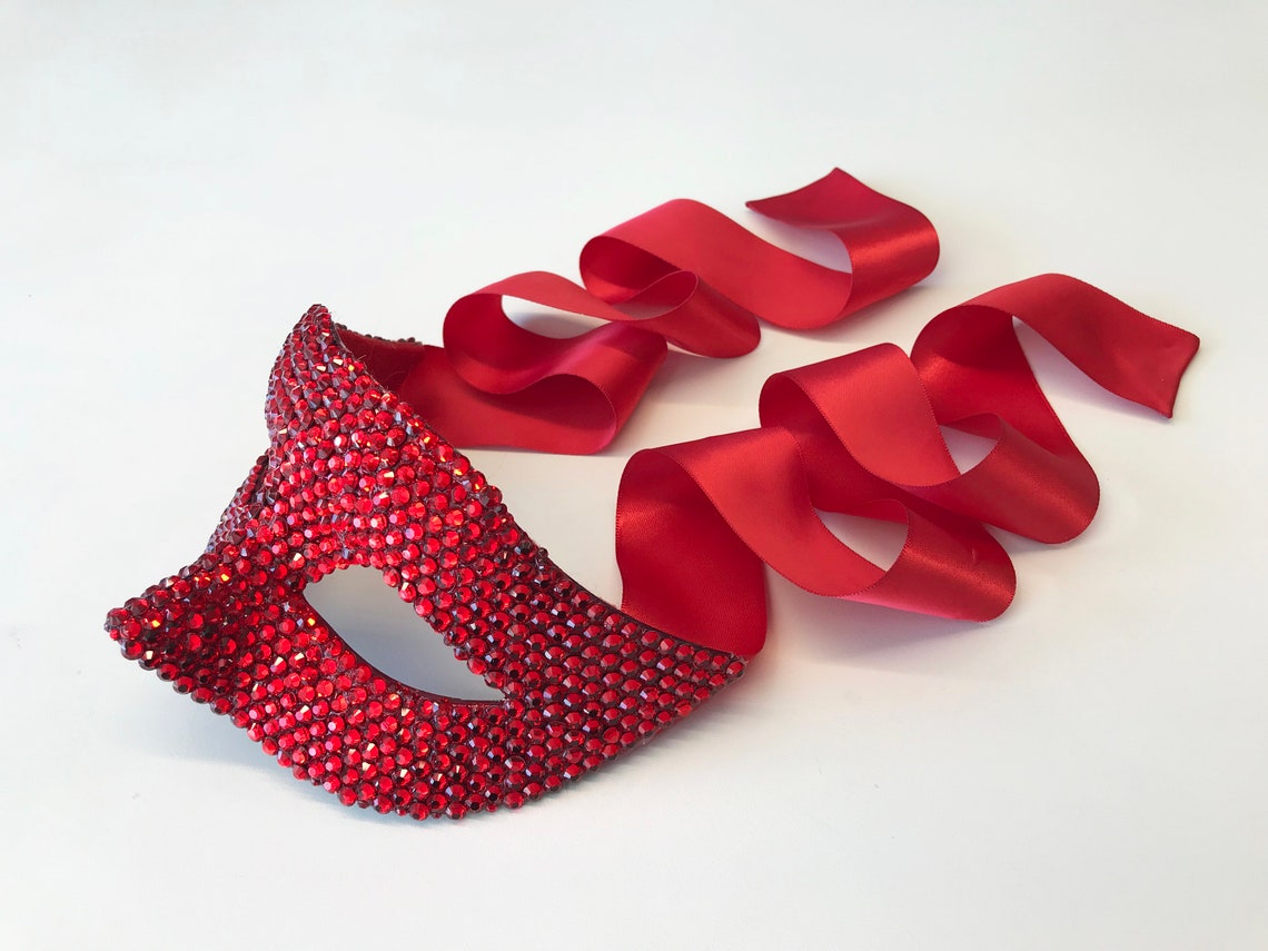 Ruby Red Swarovski Crystal Masquerade Mask - Etsy