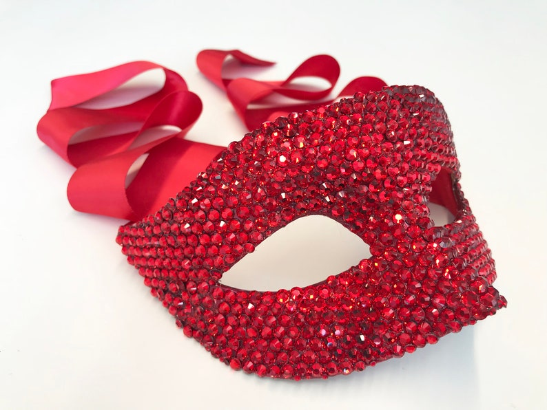 Ruby Red Swarovski Crystal Masquerade Mask - Etsy
