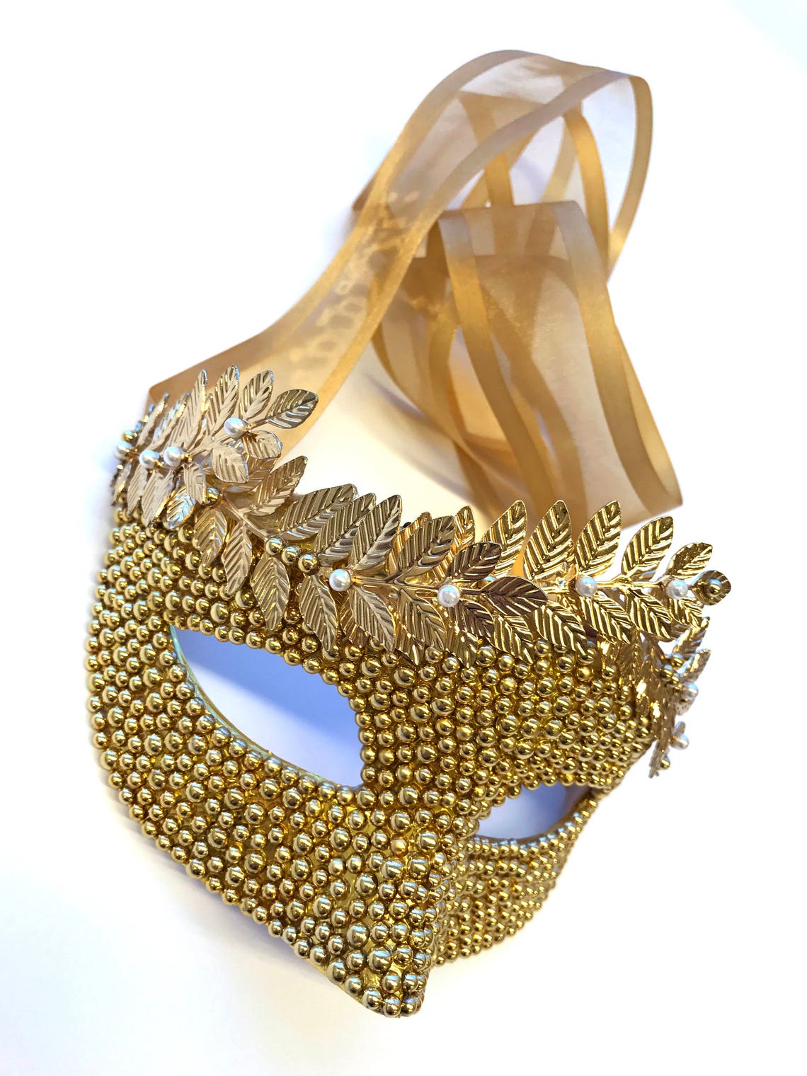 Golden Greek Pearls Masquerade Mask - Etsy