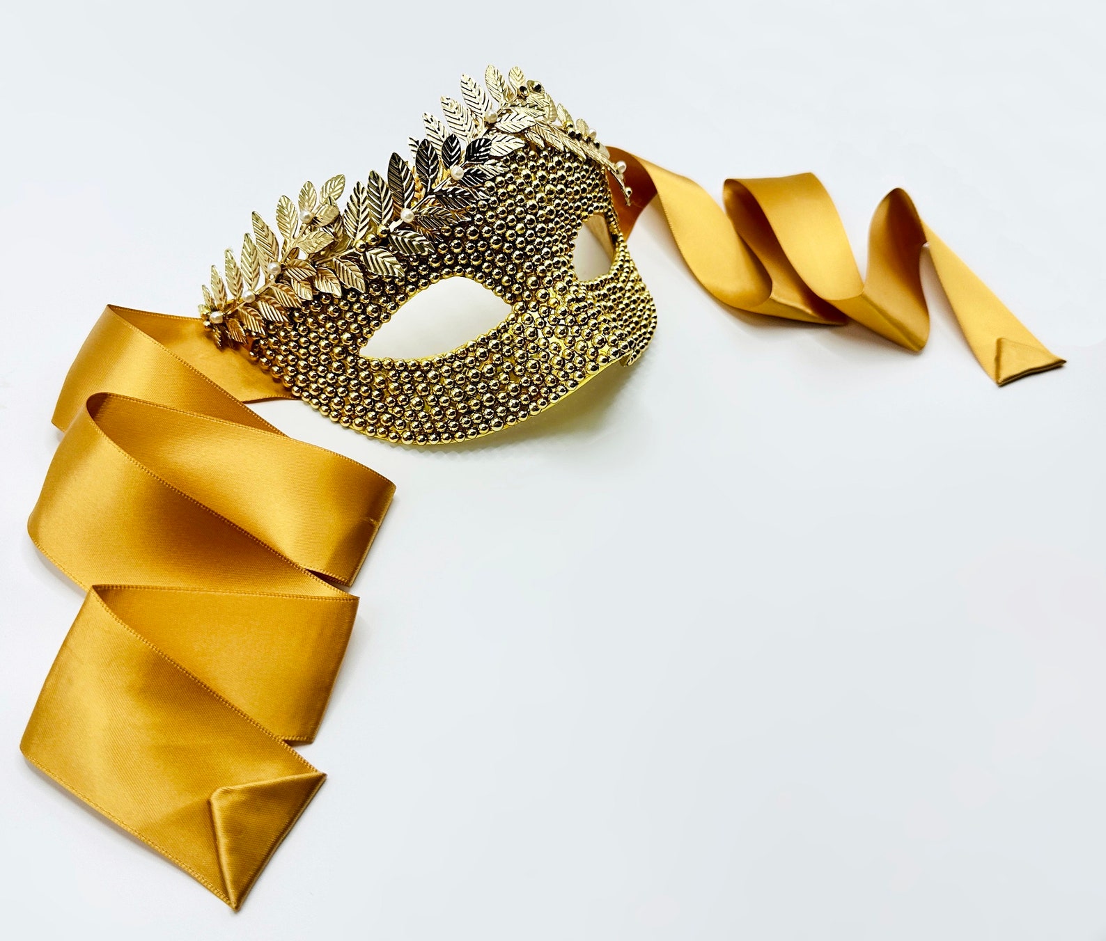 Golden Greek Pearls Masquerade Mask - Etsy
