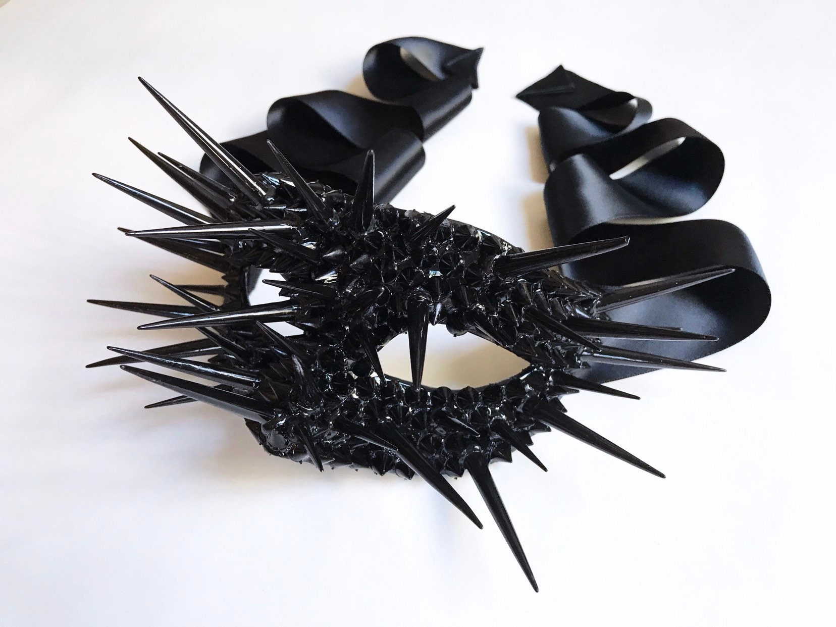 Queen of Thorns Black Spiked Masquerade Mask - Etsy