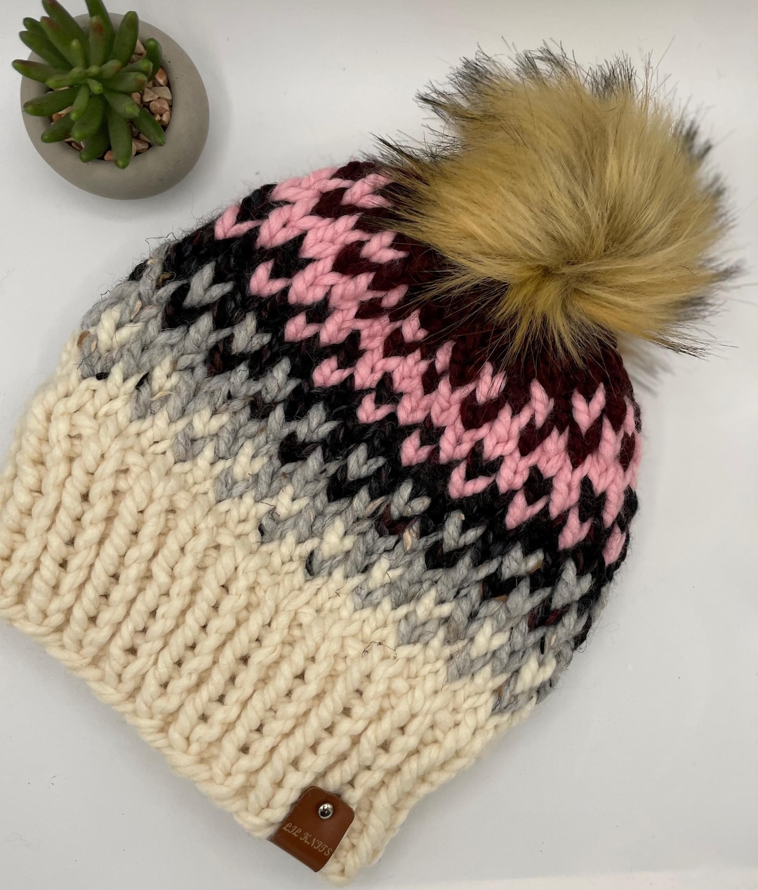 Chunky Knit Toque - Scrappy Multi Colour Cream Brim - Love Collection ...