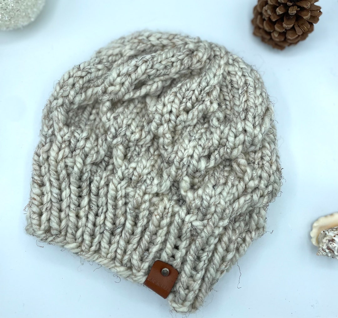Chunky Knit Toque Honeycomb Collection Wheat - Etsy