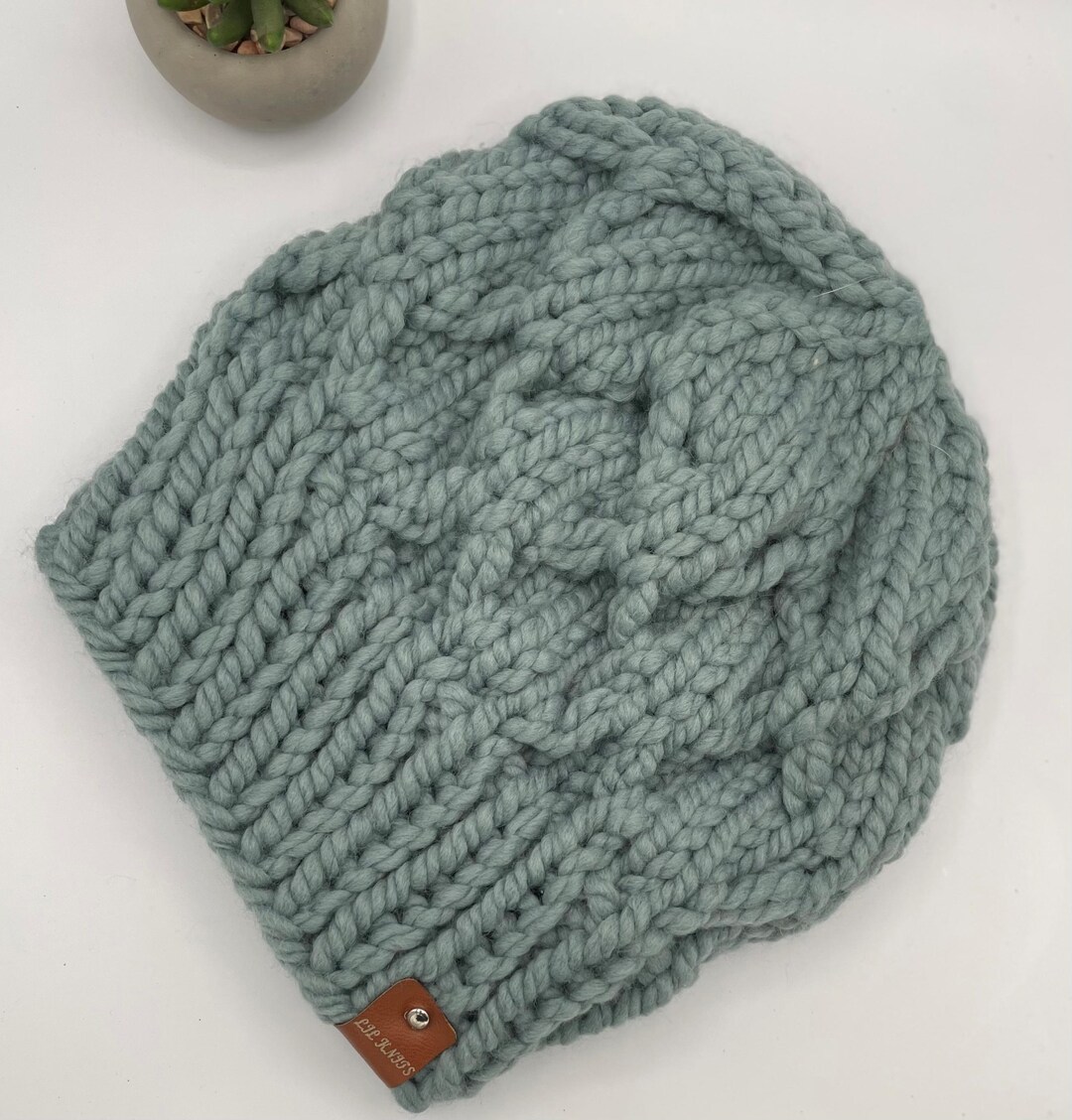 Chunky Knit Toque- Honeycomb Collection - Succulent - Etsy