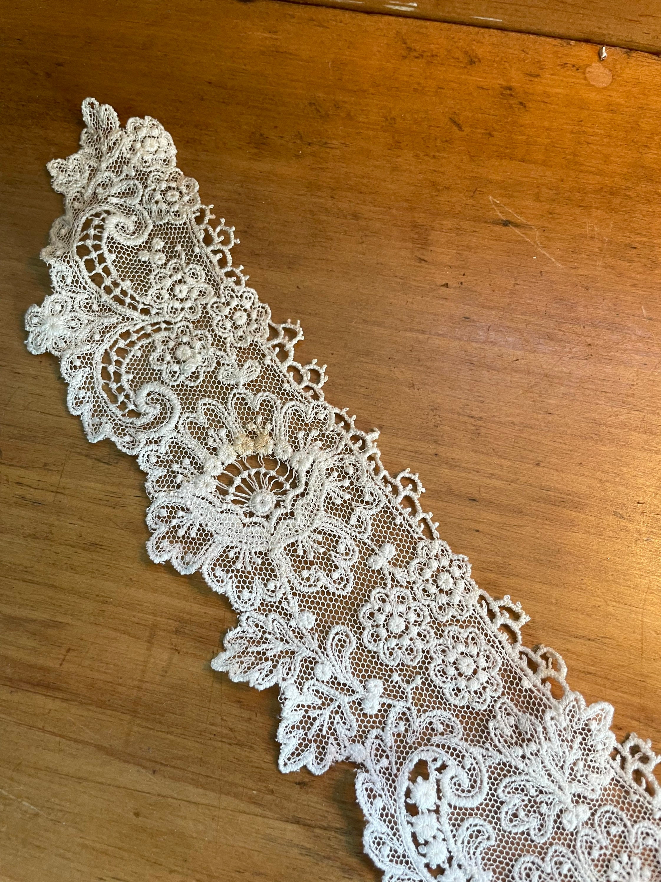 Lace & Trim Embellishments Vintage French Tambour lace collar sewing ...