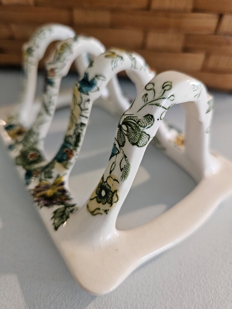 English Porcelain Floral Toast Rack - Etsy